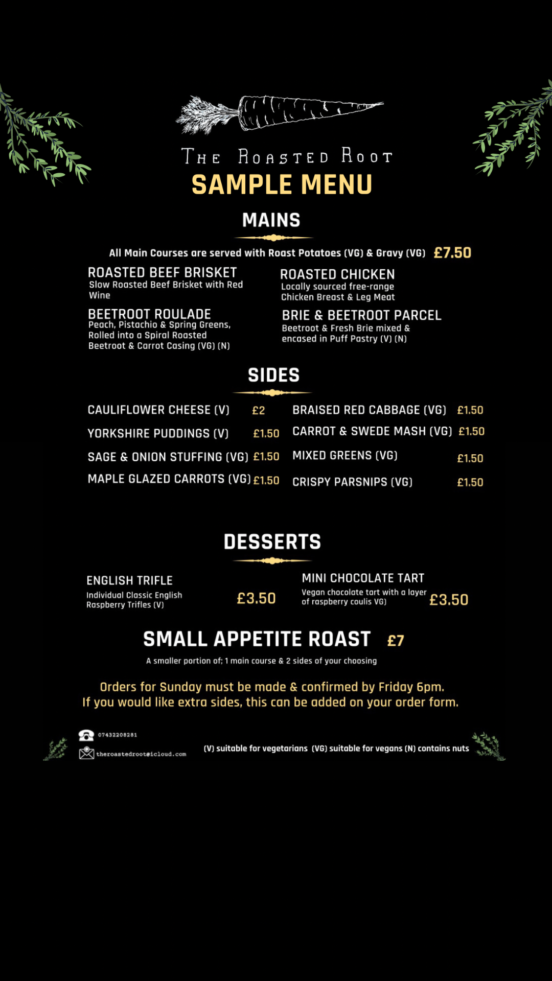 The Roasted Root | Homemade Roast Dinner Deliveries Torquay