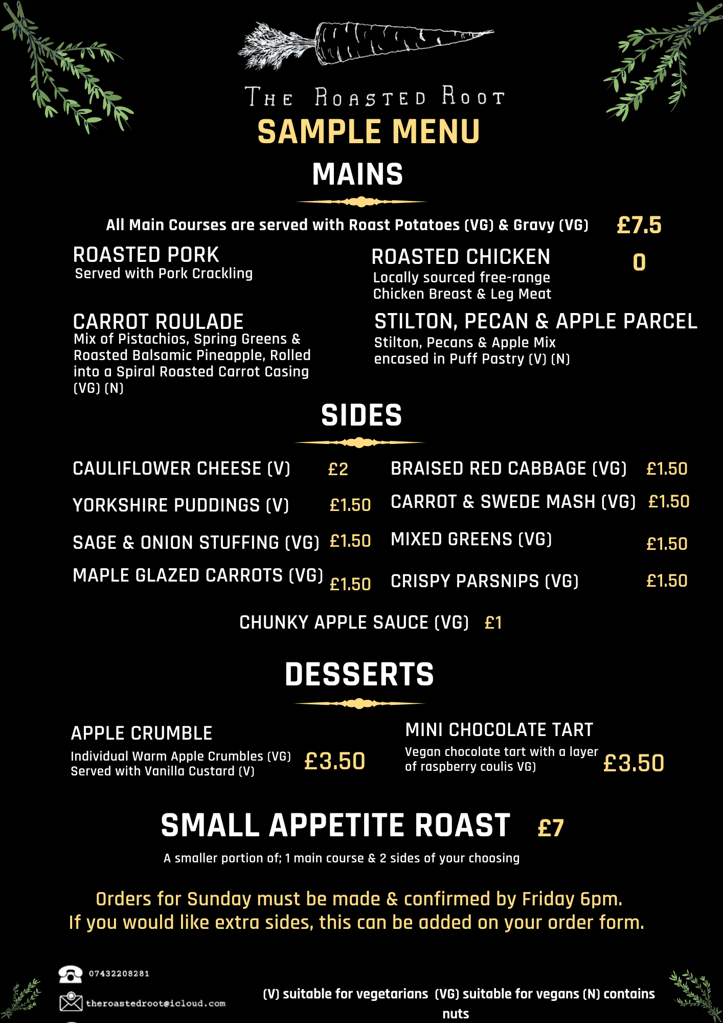 The Roasted Root | Homemade Roast Dinner Deliveries Torquay